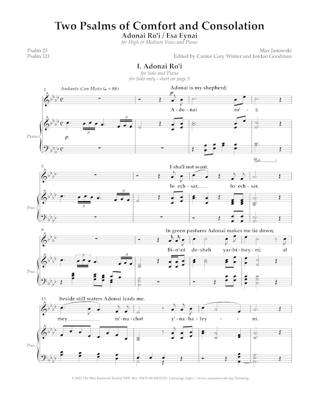 Two Psalms of Comfort and Consolation (Solo) - Cantors Assembly